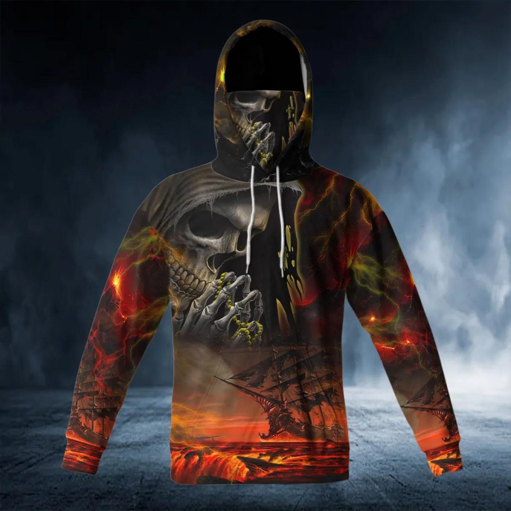 Grim Reaper’s Boat Prayer Skull 3D Bandana Hoodie – Skull & Viking ...
