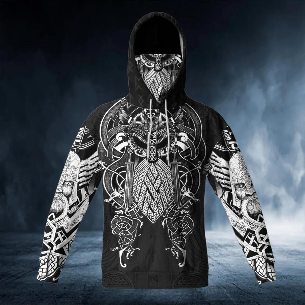 Odin Norse King Viking Tattoo 3D Bandana Hoodie – Skull & Viking Graphic Tees | 3D All Over ...