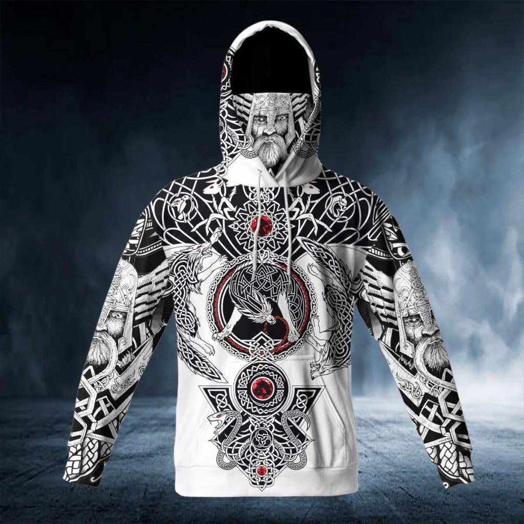 Odin Yinyang Werewolves Viking Compass Tattoo 3D Bandana Hoodie – Skull ...