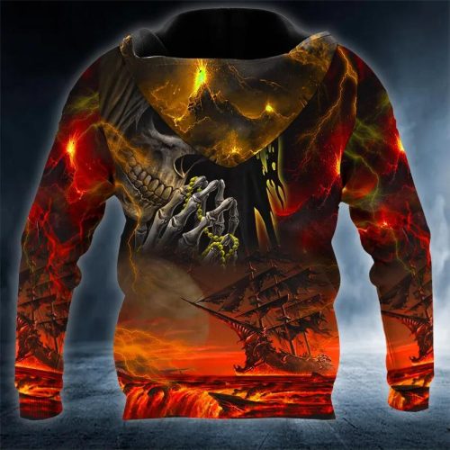 Grim Reaper ‘s Boat Prayer Skull 3D Hoodie – Skull & Viking Graphic ...