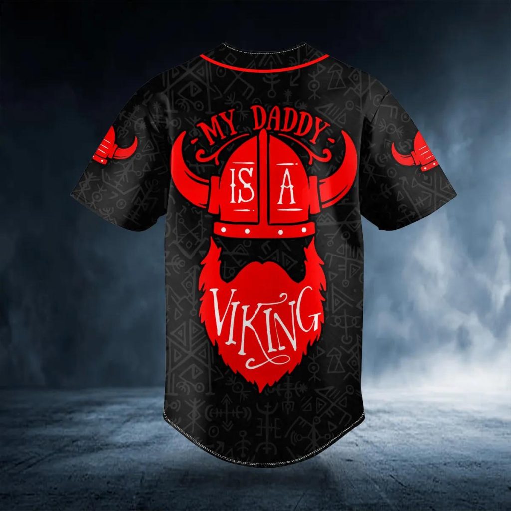My Daddy Is A Viking Dad Custom Baseball Jersey – Skull & Viking ...