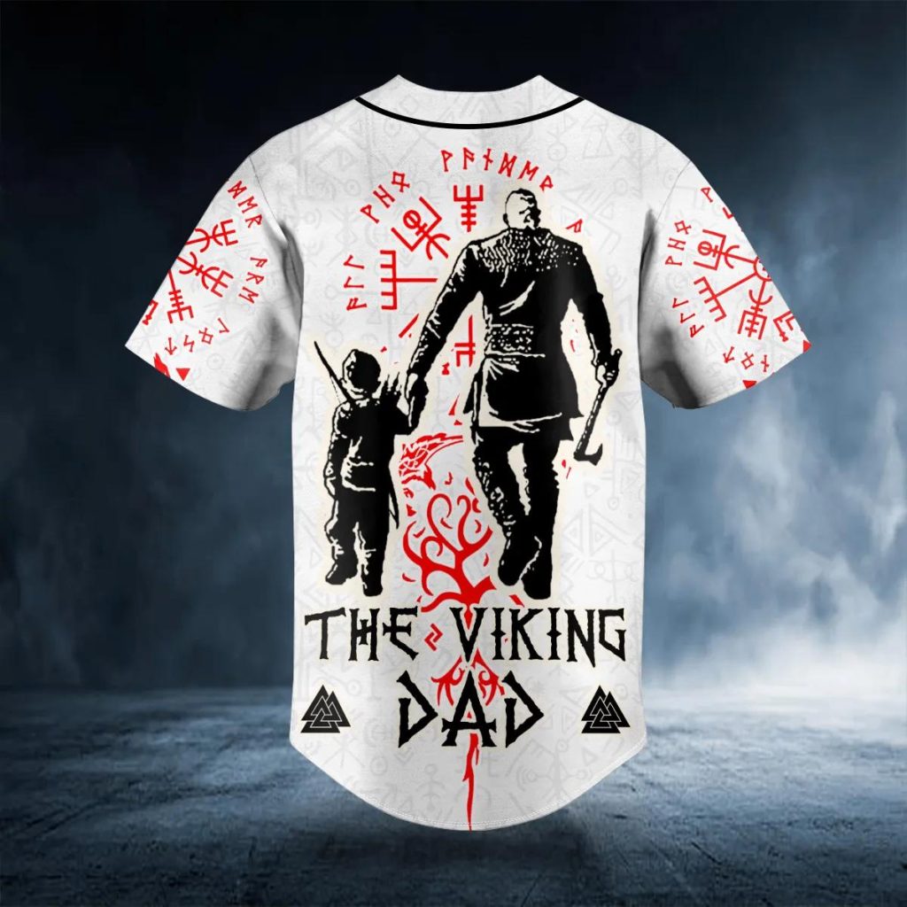 The Viking Dad Viking Custom Baseball Jersey – Skull & Viking Graphic ...