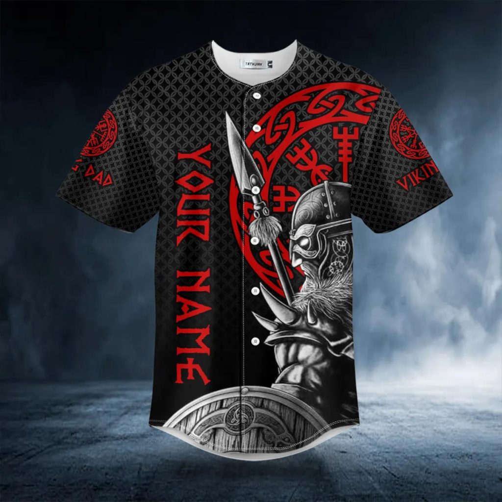 Viking Dad Custom Baseball Jersey – Skull & Viking Graphic Tees | 3D ...