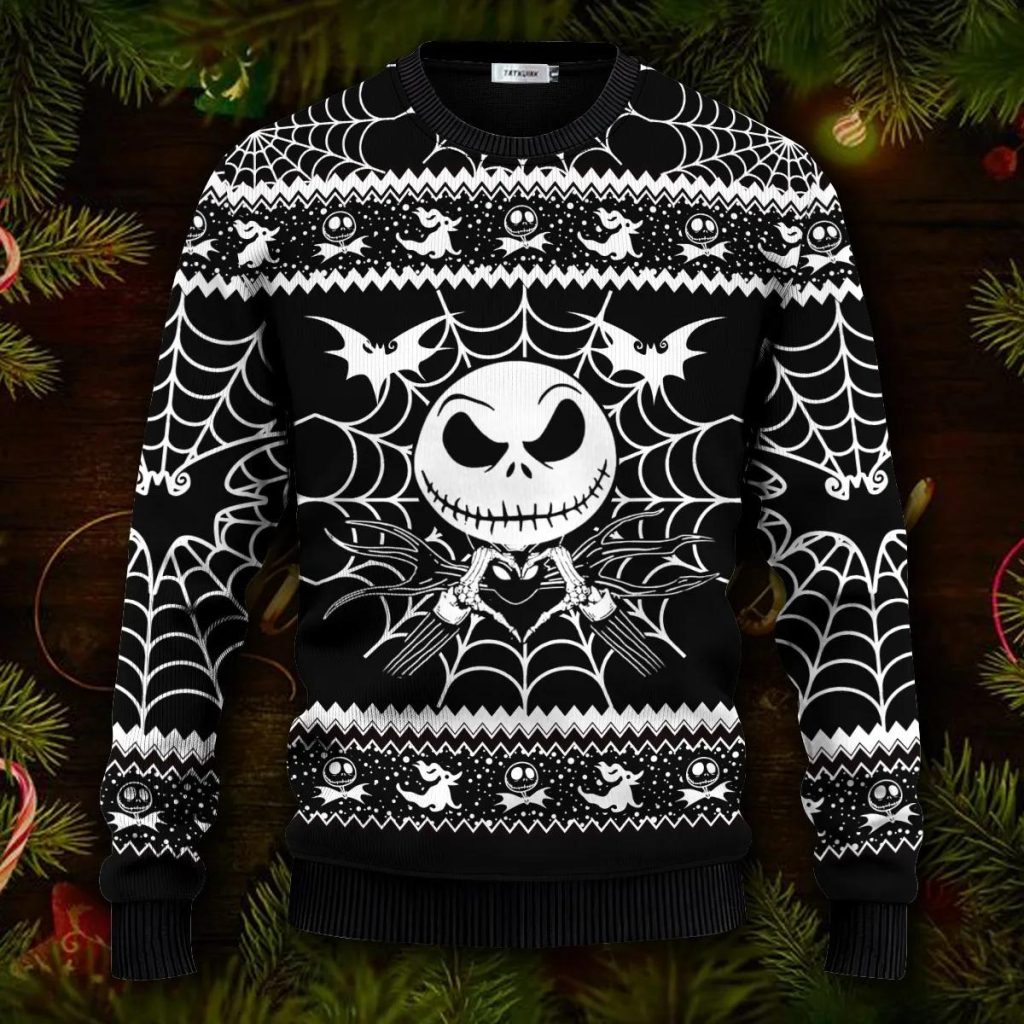 Jack Skellington Nightmare Before Christmas Ugly Sweater – Skull ...